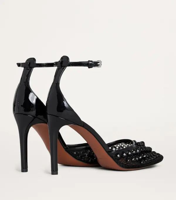 Alaïa Leather Embellished-mesh Pumps 90