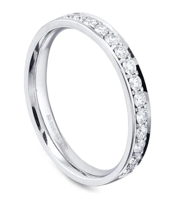 BOODLES Platinum And Diamond Classic Wedding Band - Silver