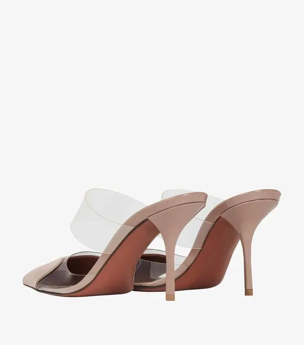 Alaïa Patent Leather Le Coeur Mules - Nude