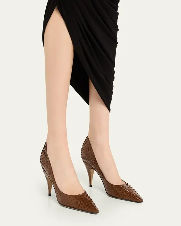 THE ROW Liisa Python Stiletto Pumps
