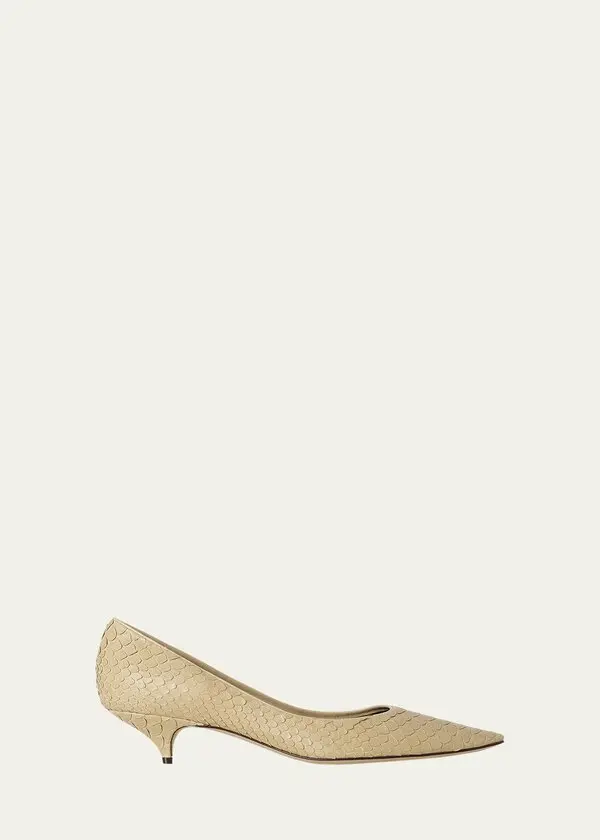 THE ROW - Liisa Python Kitten-Heel Pumps