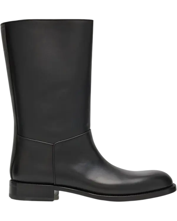 THE ROW Nobilis Leather Mid Riding Boots