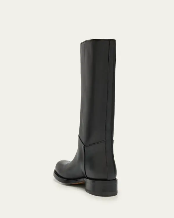 THE ROW Nobilis Leather Mid Riding Boots
