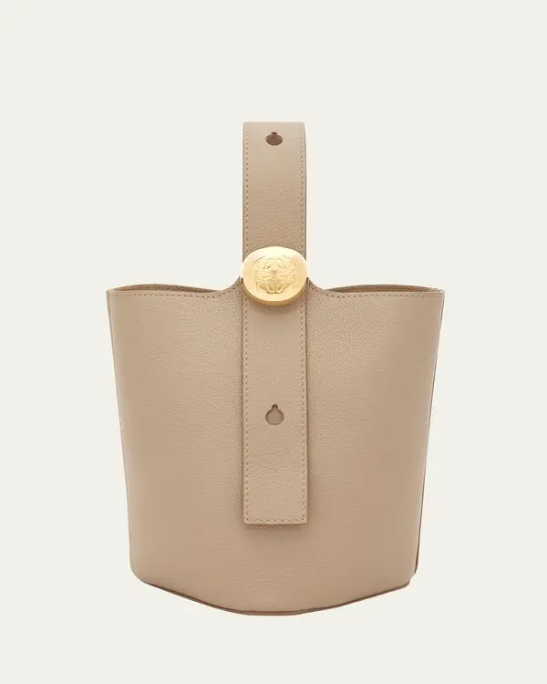 Loewe Mini Pebble Leather Bucket Bag - Sand