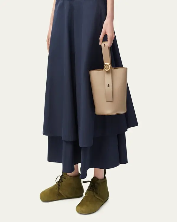 Loewe Mini Pebble Leather Bucket Bag - Sand