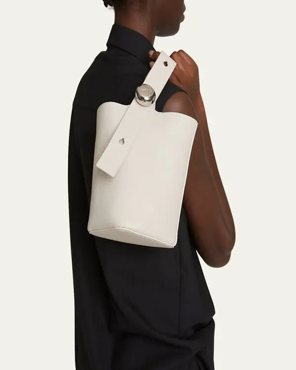 Loewe Mini Pebble Leather Bucket Bag - Sand