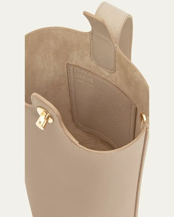 Loewe Mini Pebble Leather Bucket Bag - Sand