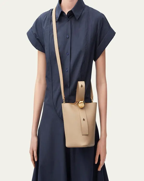 Loewe Mini Pebble Leather Bucket Bag - Sand