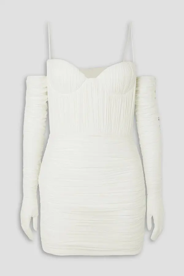 Alex Perry Paige Cold-shoulder Mini Dress - White