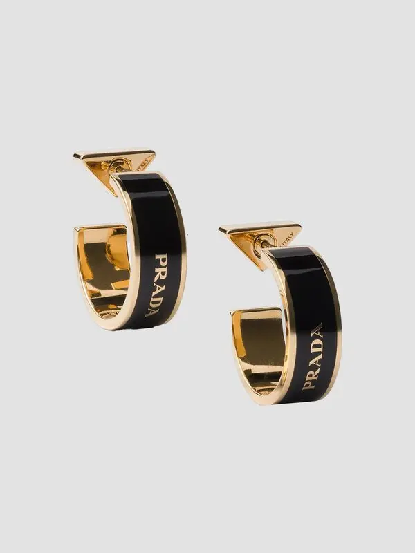 Prada Metal Earrings - Black