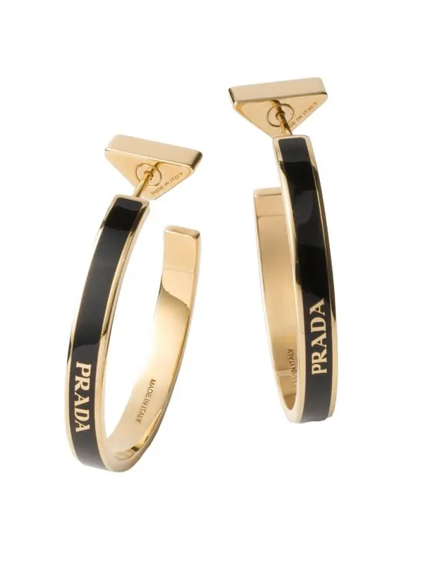 Prada Metal Earrings - Black