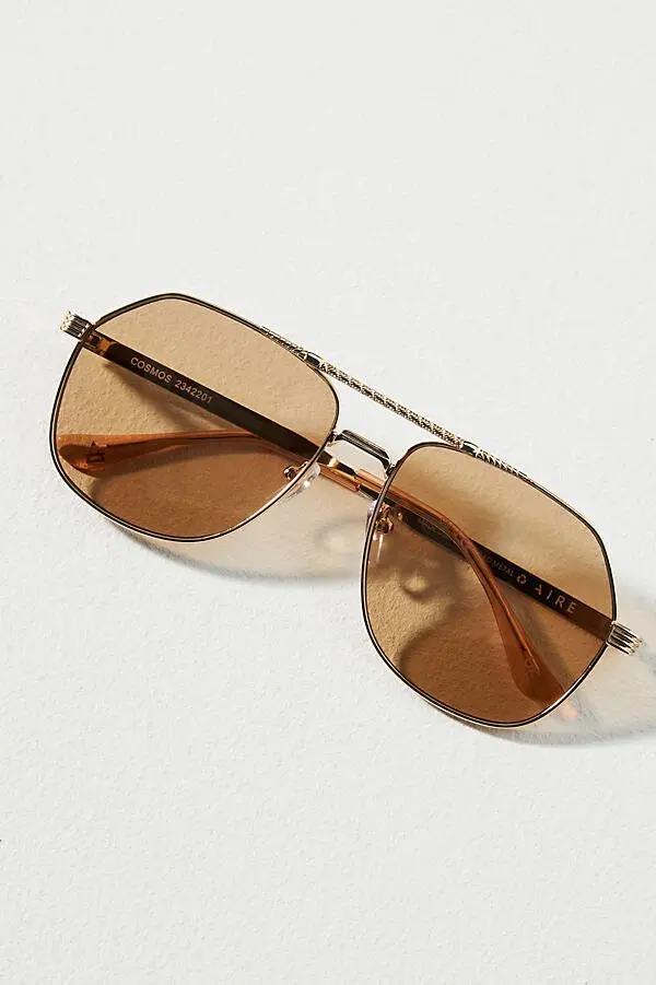 Aire Cosmos Aviator Sunglasses In Gold - 25% Off | Editorialist display picture 1