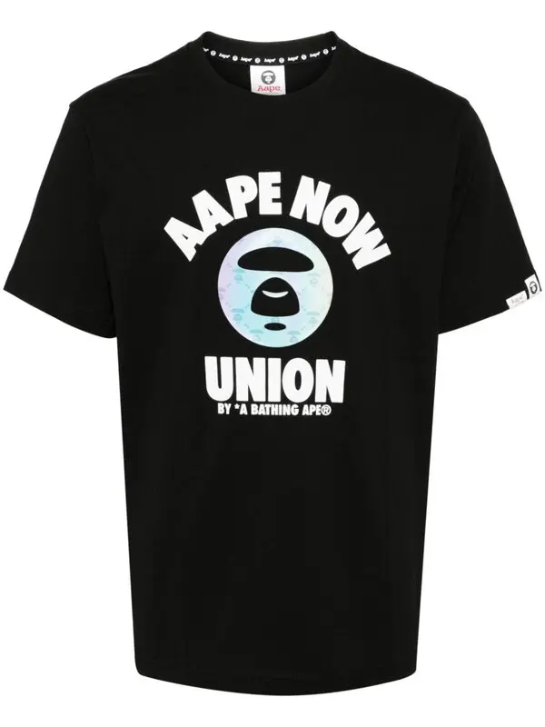 AAPE BY *A BATHING APE Graphic-print Cotton T-shirt - Black