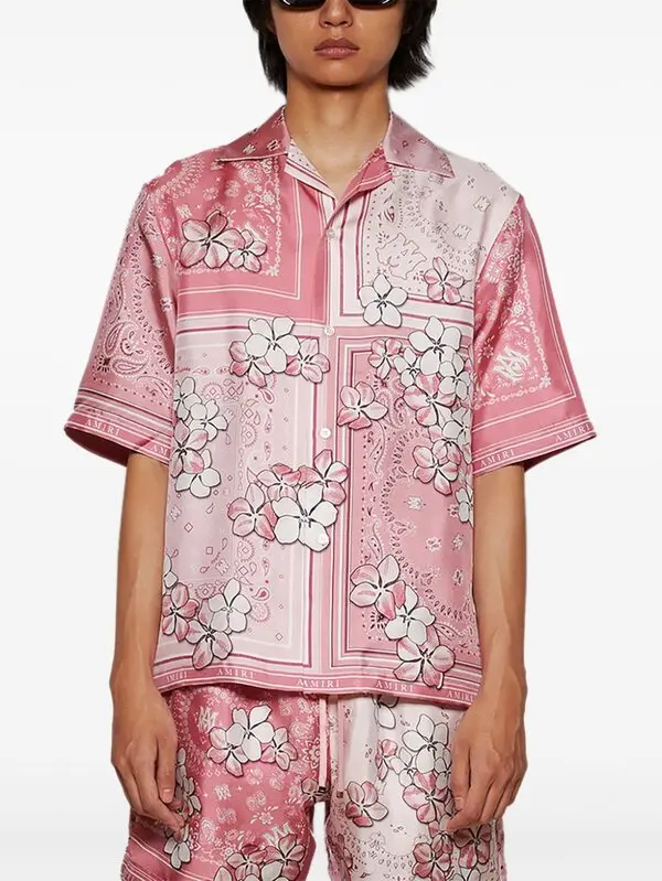 Amiri Bandana Floral Bowling Shirt