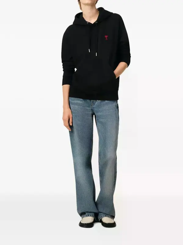 Ami De Coeur Embroidered Hoodie - Black