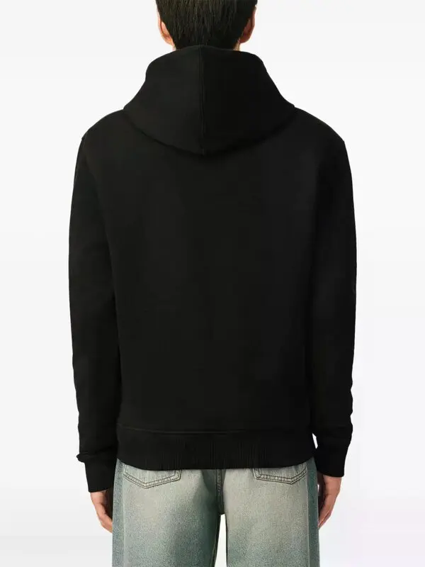 AMI Paris De Coeur Embroidered Organic Cotton Hoodie - Black
