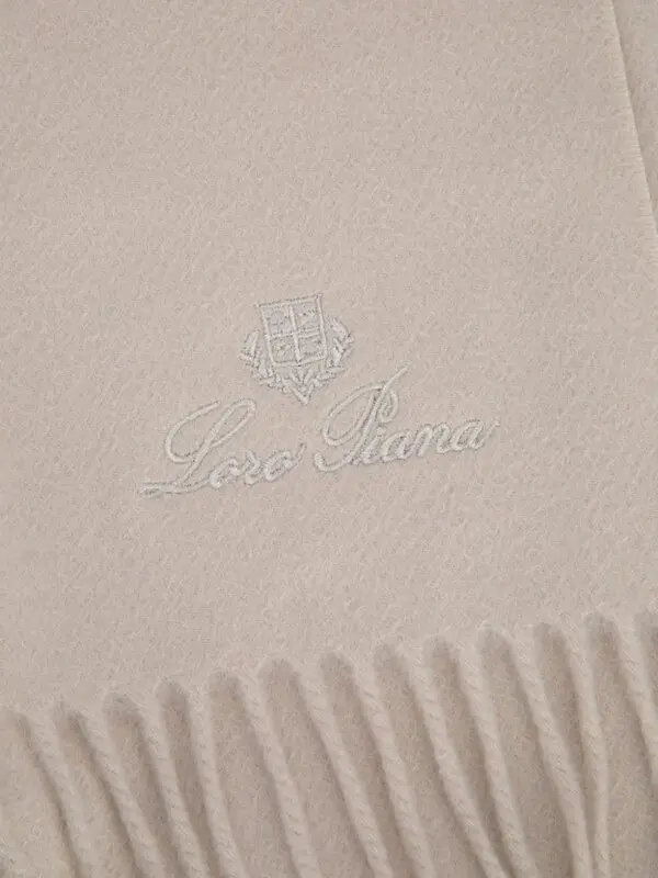 Loro Piana Logo-embroidered Cashmere Scarf
