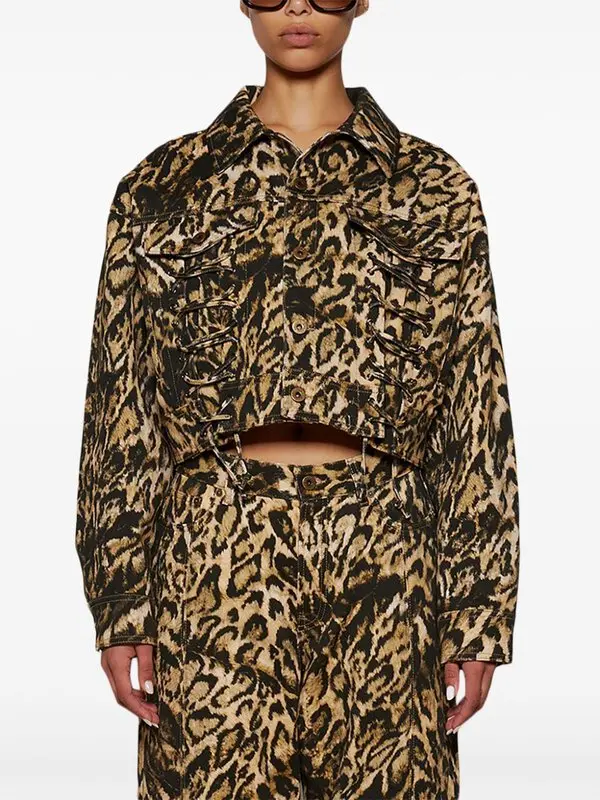 JEAN PAUL GAULTIER Leopard-print Denim Jacket