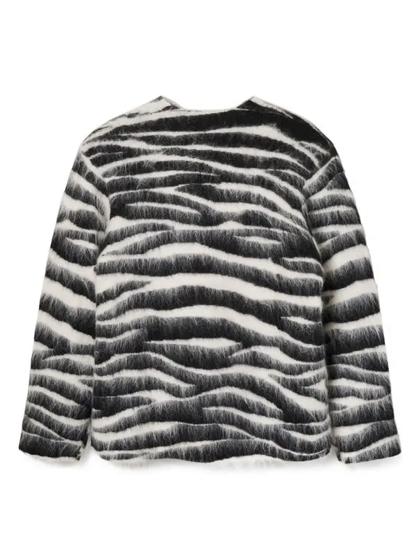 Marc Jacobs Brushed Zebra-intarsia Jumper - Black