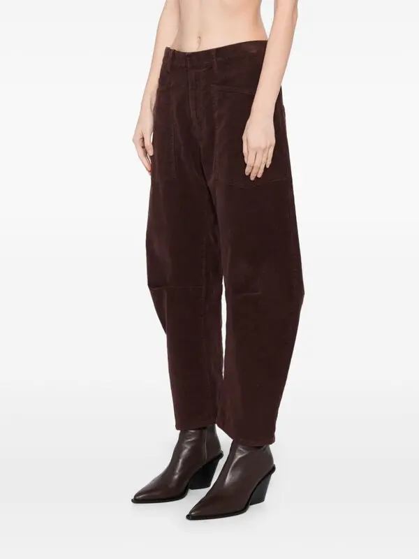 NILI LOTAN Shon Cropped Twill Pants - Red