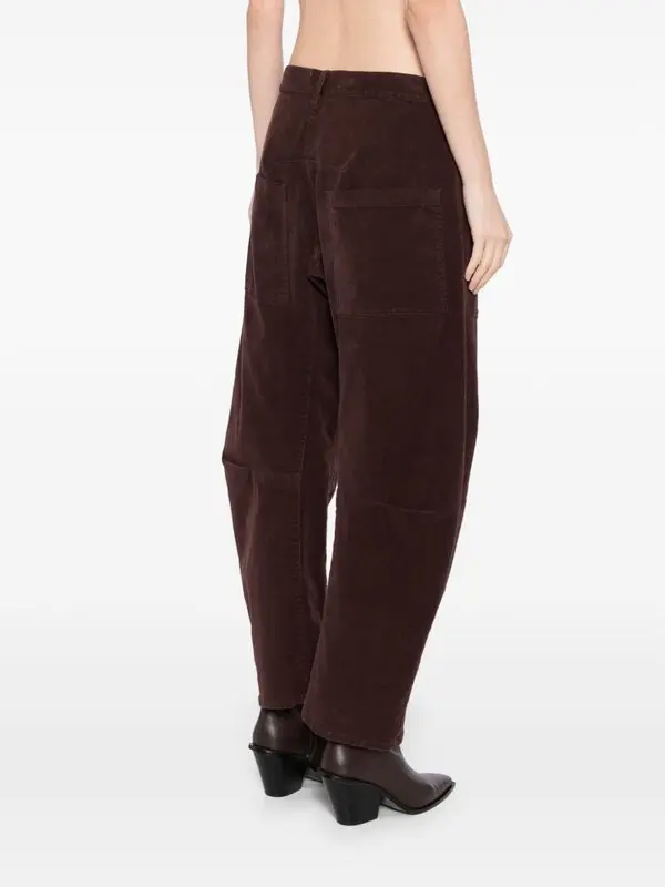 NILI LOTAN Shon Cropped Twill Pants - Red