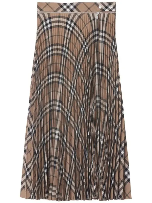 Burberry Pleated Check Skirt