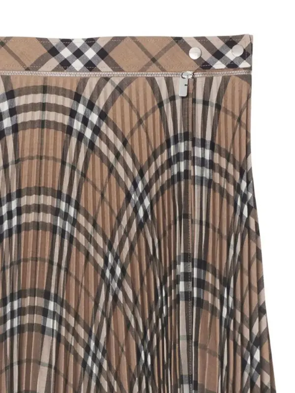 Burberry Pleated Check Skirt