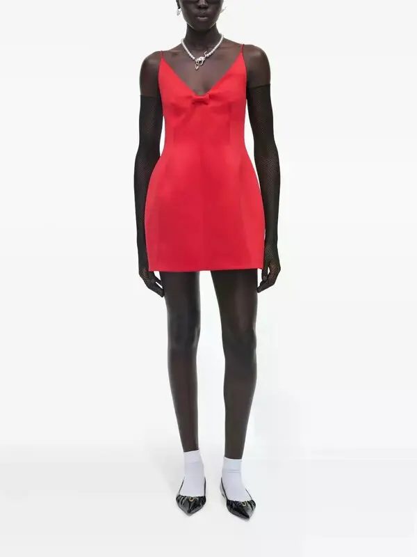 Marc Jacobs Satin Bow Mini Dress - Red