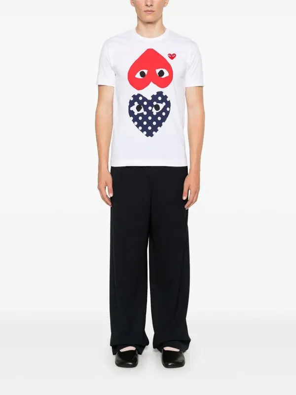 Play Comme Des Garcon Heart-print T-shirt