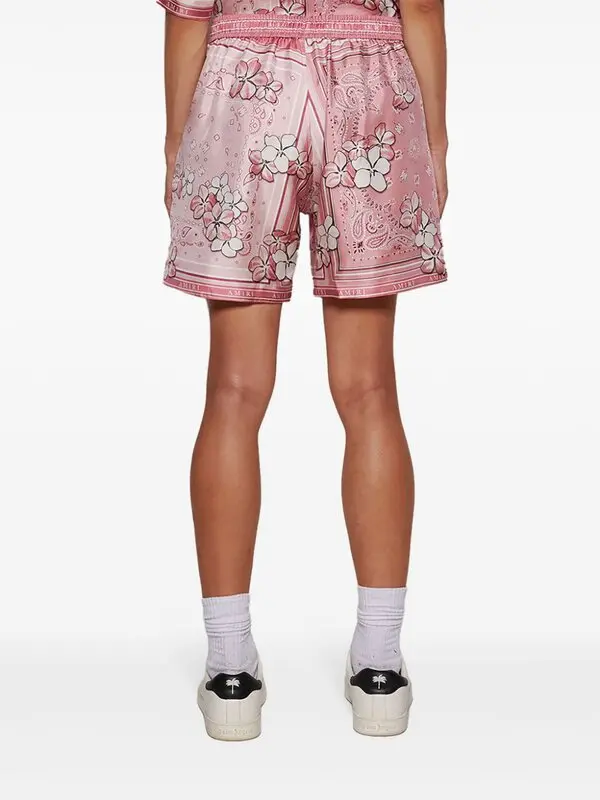 Amiri Floral Silk Shorts In Pink - 79% Off | Editorialist