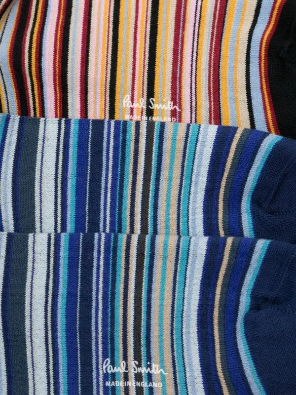 Paul Smith Striped Socks 2 Pack - Blue