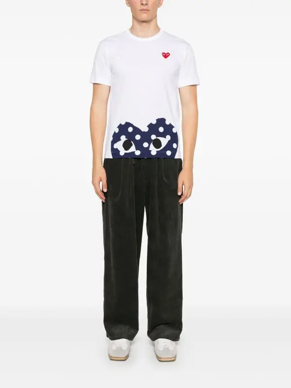 Play Comme Des Garcon Heart-patch T-shirt - White