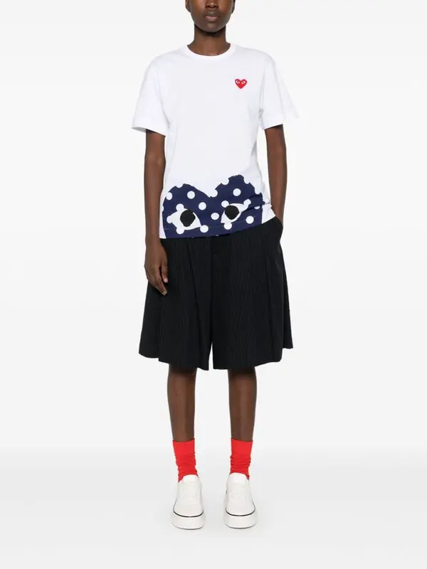 Play Comme Des Garcon Heart-patch T-shirt - White