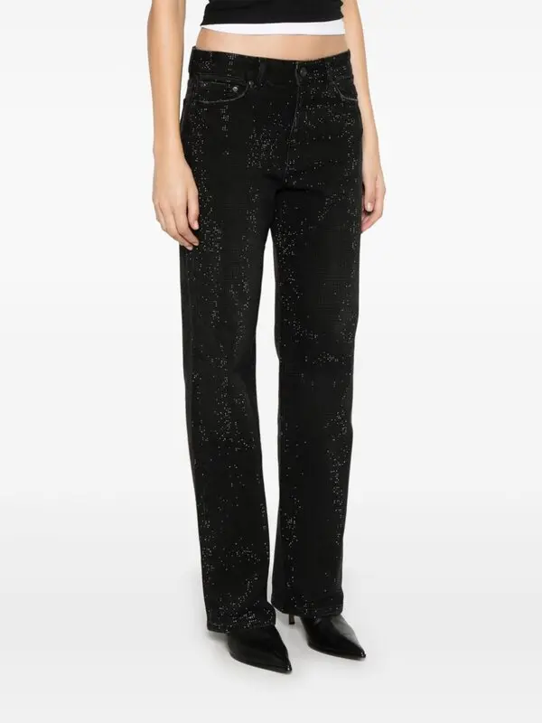 PURPLE BRAND Crystal-embellished Straight Leg Jeans