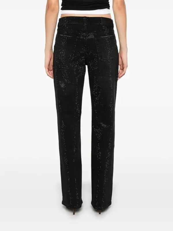 PURPLE BRAND Crystal-embellished Straight Leg Jeans