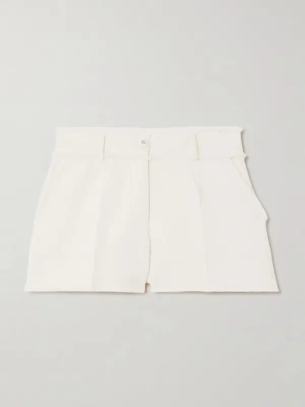 Dolce & Gabbana Frayed Wool-blend Tweed Shorts
