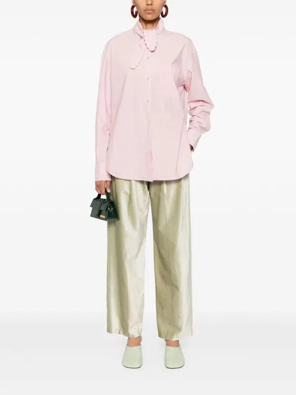 FORTE_FORTE Pussy-bow Poplin Shirt