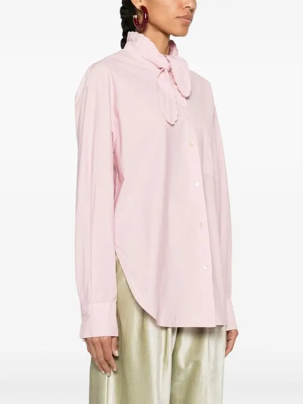 FORTE_FORTE Pussy-bow Poplin Shirt