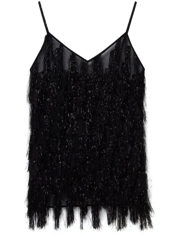 Stella McCartney Glitter-tassel Tank Top - Black