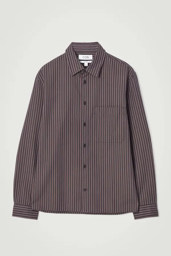 Cos Relaxed Twill Shirt - Brown