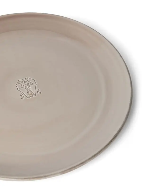 Brunello Cucinelli Logo-engraved Ceramic Plate - Brown