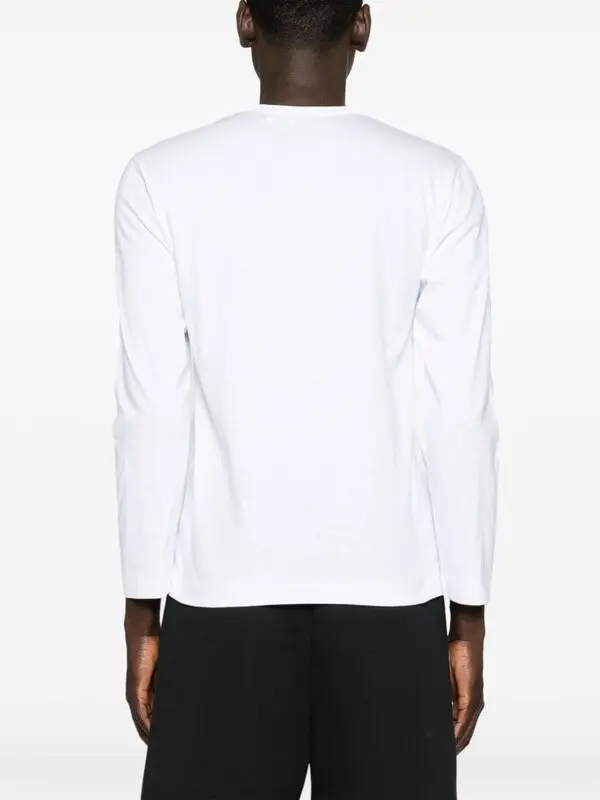 Play Comme Des Garcon Heart Patch Long Sleeve T-shirt - White