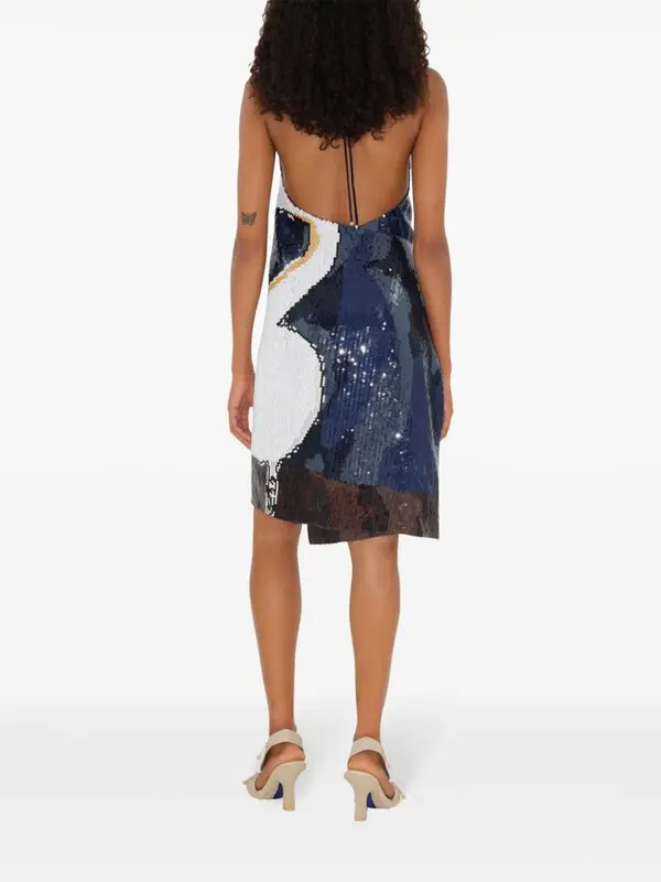 Burberry Swan-motif Sequin Midi Dress