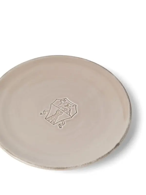 Brunello Cucinelli Logo-engraved Ceramic Plate - Brown