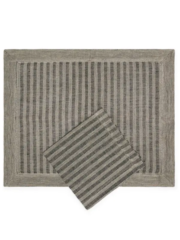 Brunello Cucinelli Placemat And Napkin Set - Grey