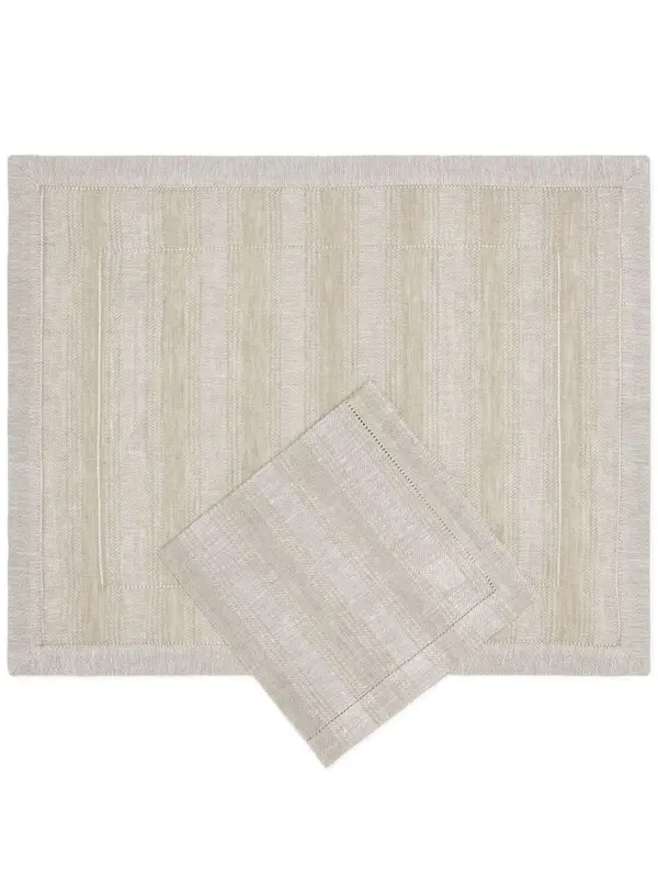 Brunello Cucinelli Placemat And Napkin Set - Neutrals