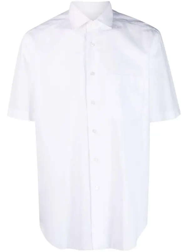 XACUS Spread-collar Short-sleeve Shirt - White