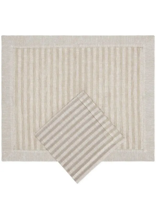 Brunello Cucinelli Placemat And Napkin Set - Grey