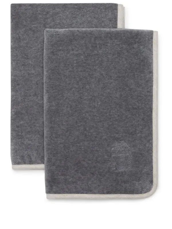 Brunello Cucinelli Logo-embroidered Towel - Grey
