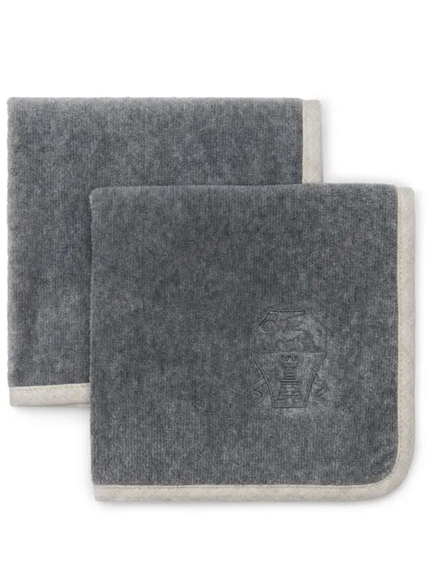 Brunello Cucinelli Logo-embroidered Towel - Grey